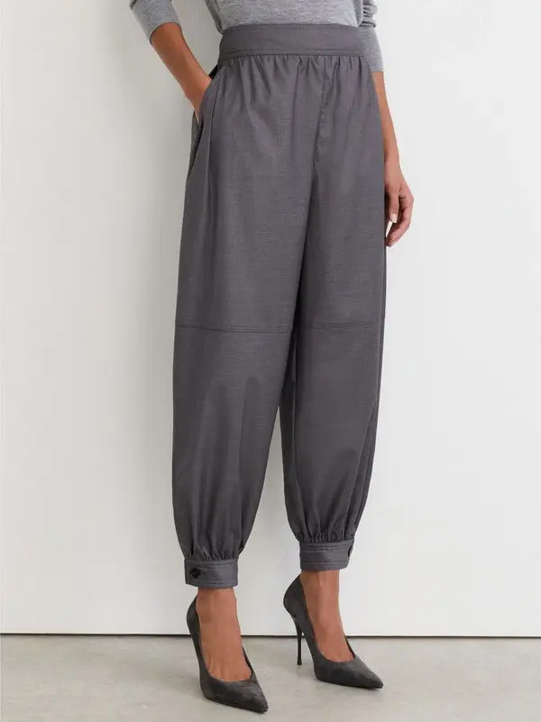 REISS Neave Cuffed Balloon-leg Trousers