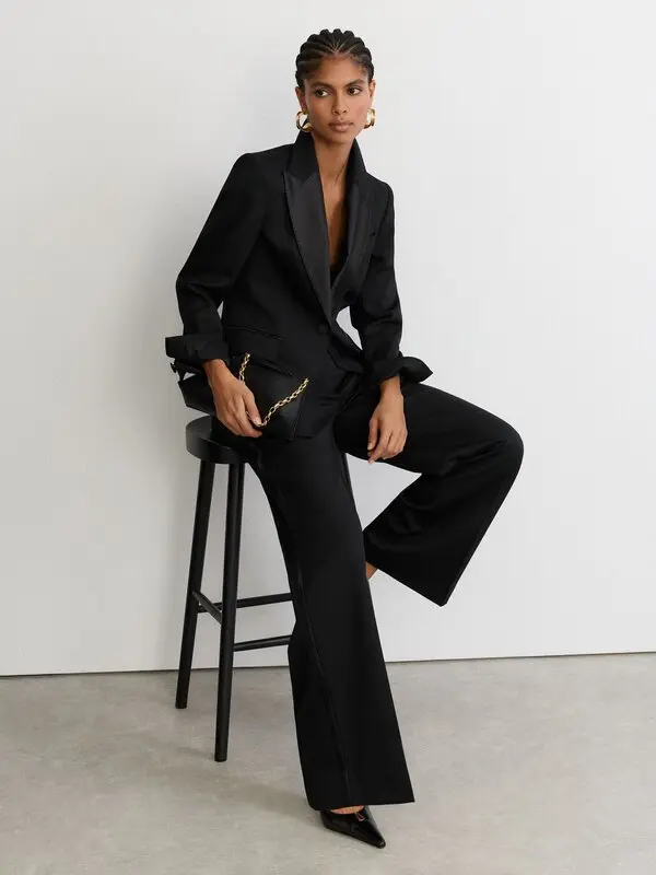 REISS Dakota Wool-blend Single-breasted Tuxedo Blazer