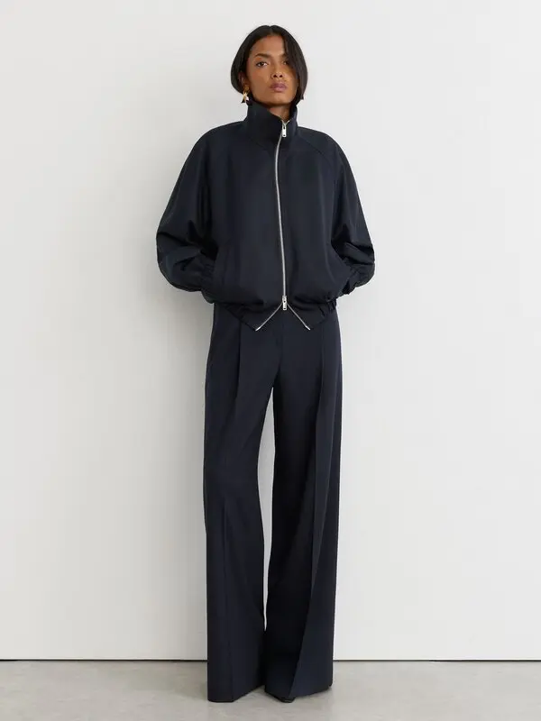 REISS Solene Wool-blend Dual-zip Bomber Jacket