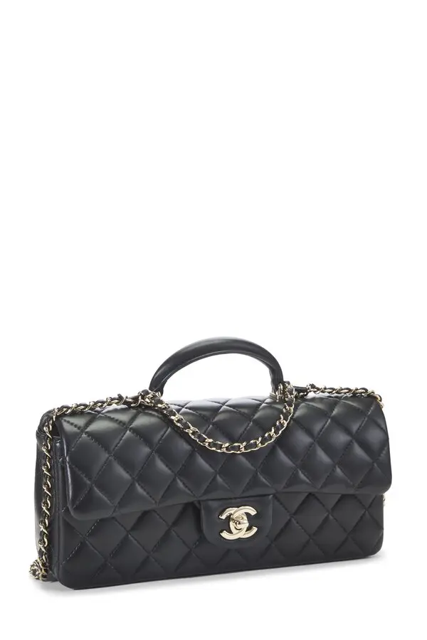 Chanel Lambskin Top Handle Flap Bag