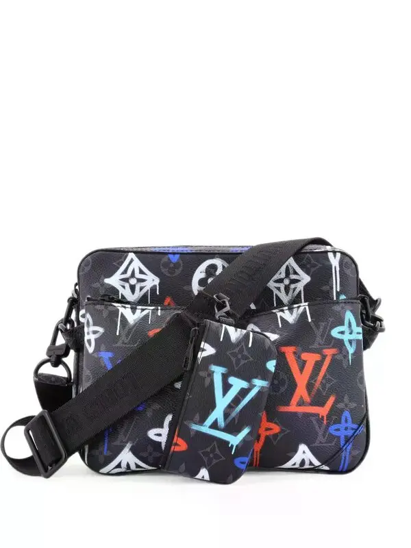 LOUIS VUITTON Trio Messenger Bag Graffiti Monogram Eclipse Canvas Crossbody Bag