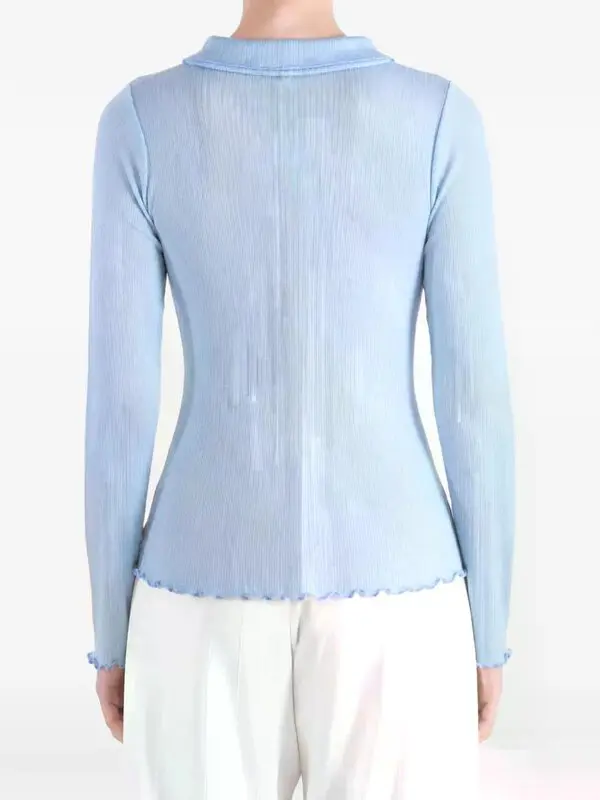 BASERANGE Ribbed Lettuce-trim Top - Blue
