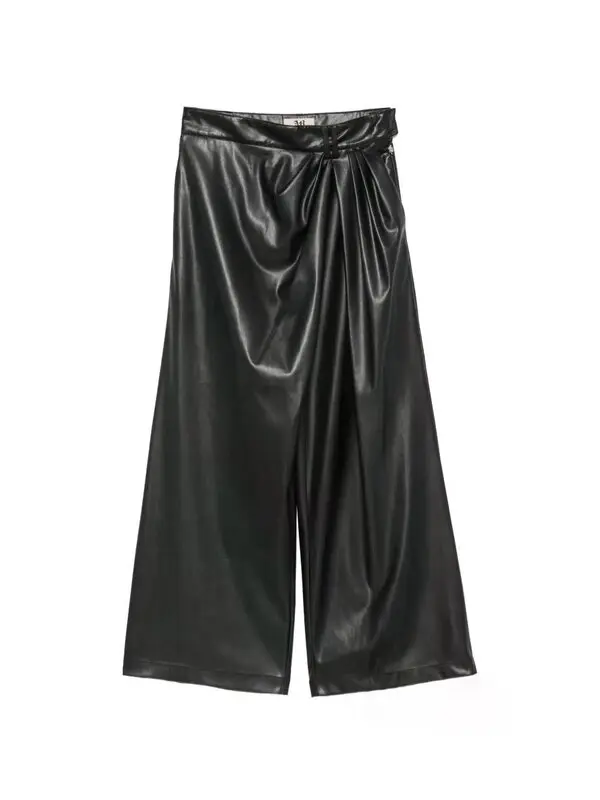 ANIYE BY Caly Draped Faux-leather Trousers