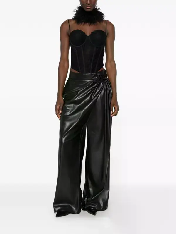 ANIYE BY Caly Draped Faux-leather Trousers