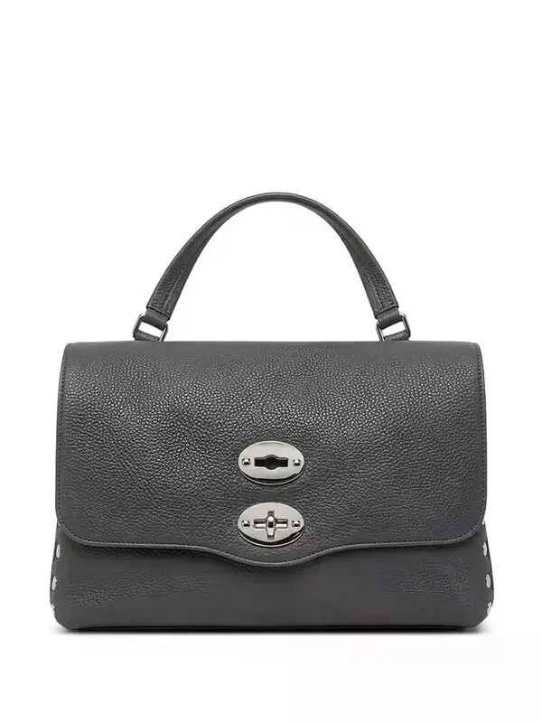 ZANELLATO Mini Postina Pebbled Leather Tote Bag - Grey