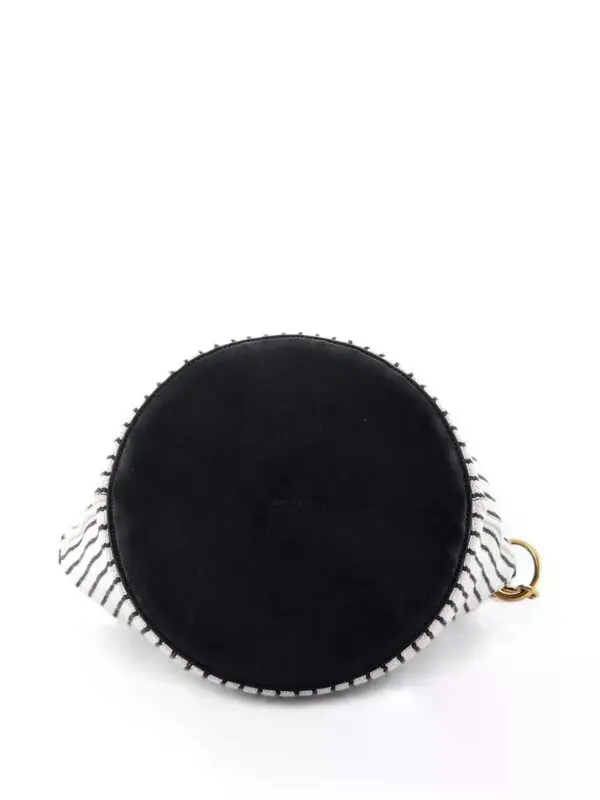 Saint Laurent Rive Gauche Striped Canvas Bucket Bag