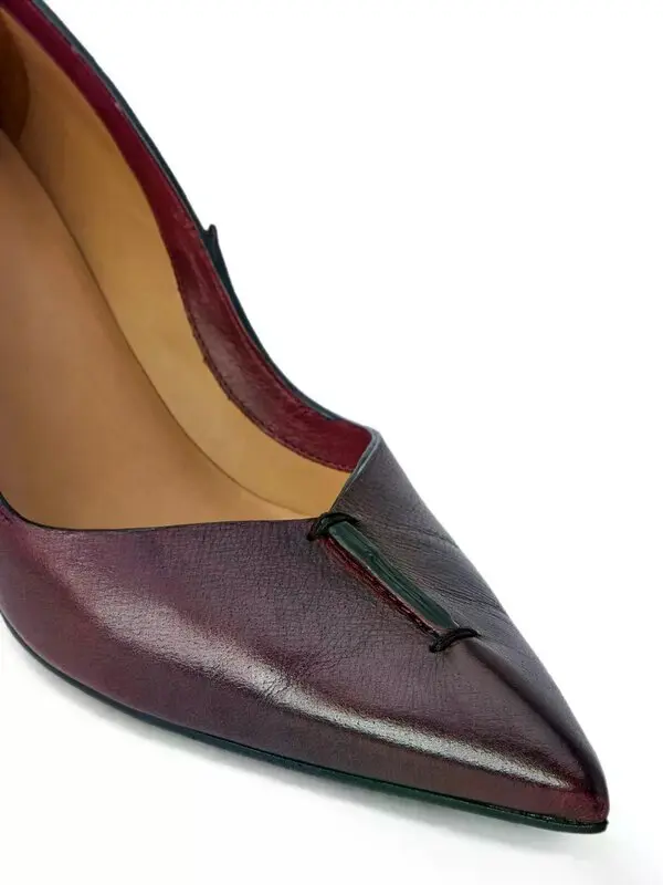 CAPASA MILANO Pointed-toe Leather Pumps - Red