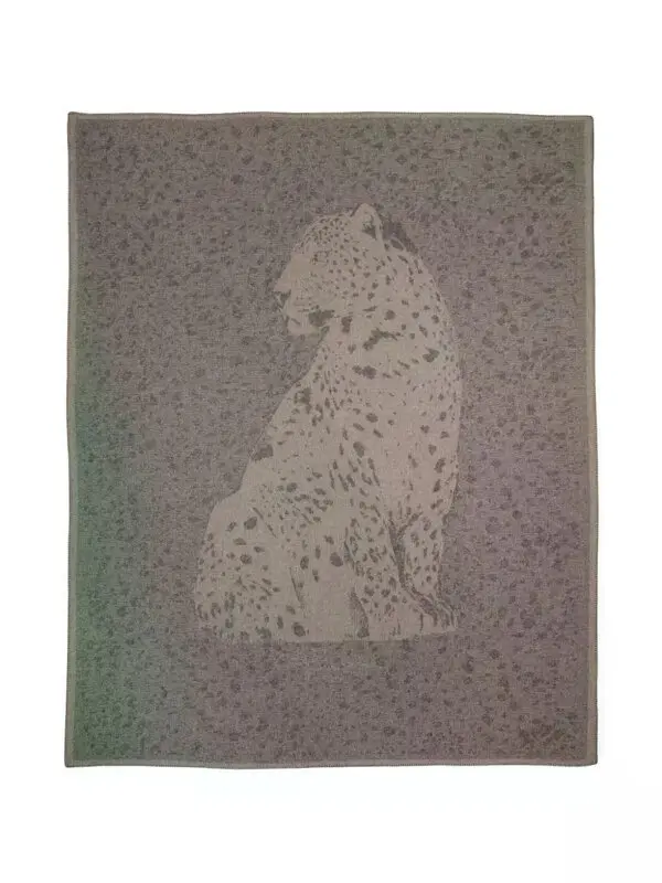 Roberto Cavalli Leopard-intarsia Blanket