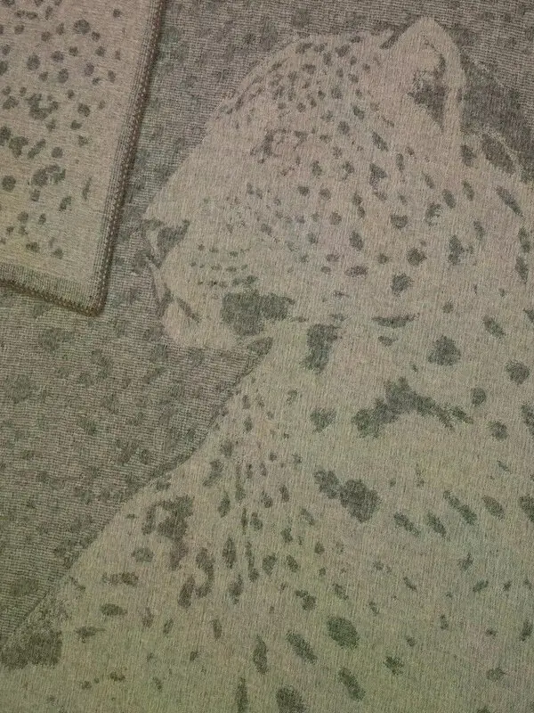 Roberto Cavalli Leopard-intarsia Blanket