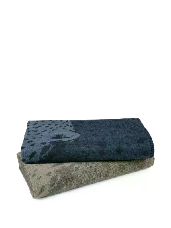 Roberto Cavalli Leopard-intarsia Blanket