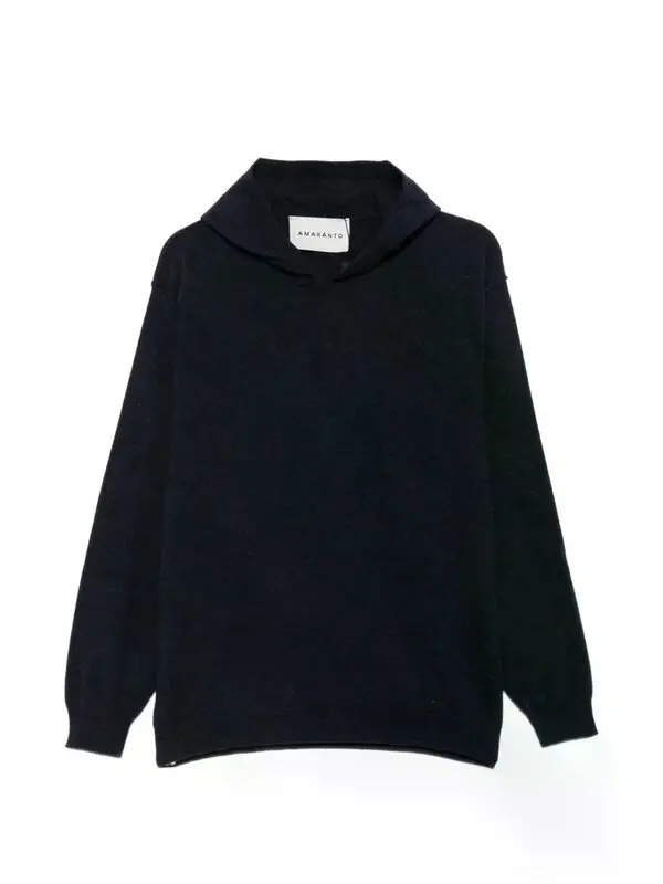 AMARANTO Knitted Wool Hoodie