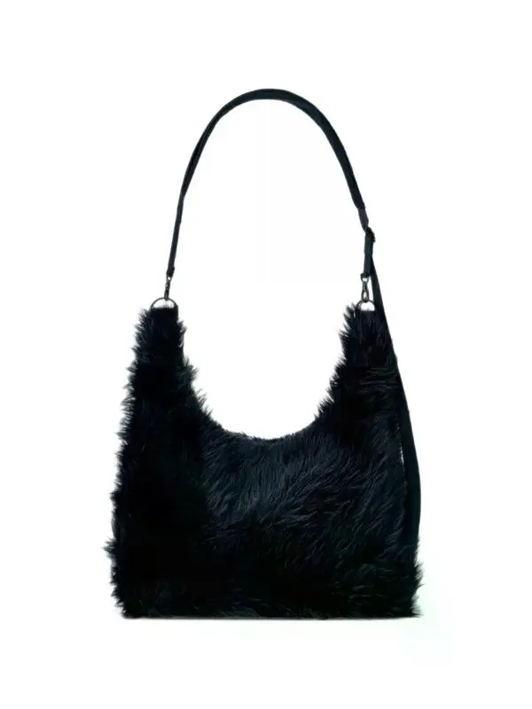 Yohji Yamamoto Faux-fur Shoulder Bag - Black