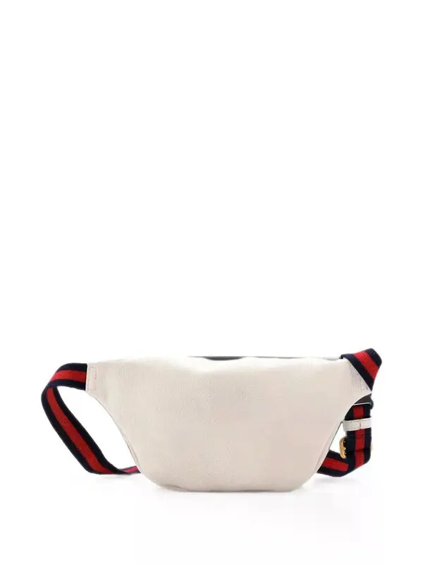 Gucci Logo Printed Leather Small Belt Bag - White