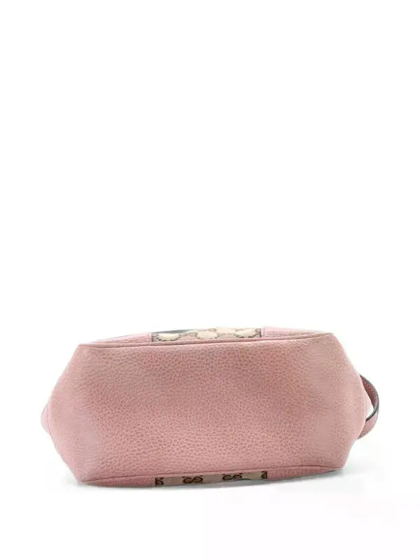Gucci Bree Convertible Tote Gg Canvas With Leather Small Crossbody Bag - Pink
