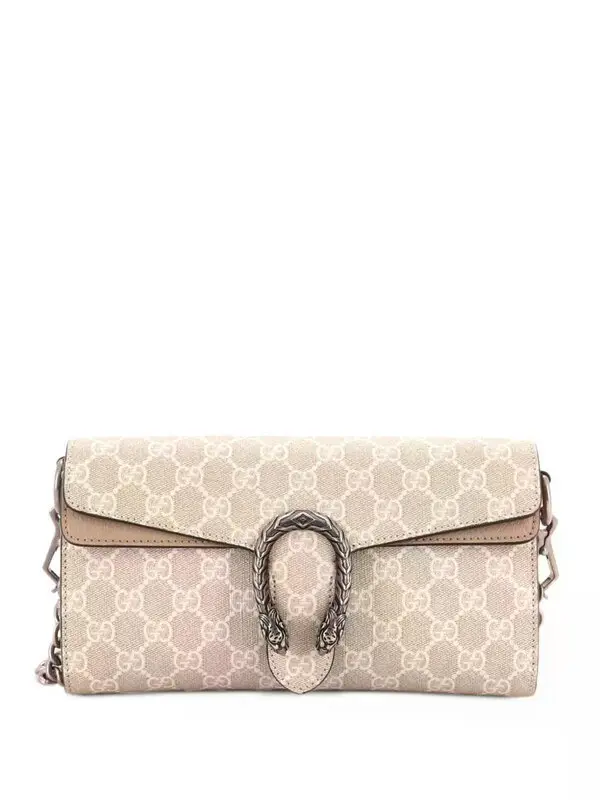 Gucci Dionysus East-west Flap Bag Gg Coated Canvas Small Shoulder Bag - Neutrals