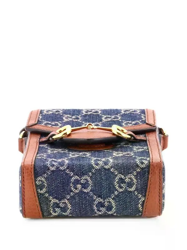 Gucci Horsebit 1955 Gg Denim Mini Crossbody Bag
