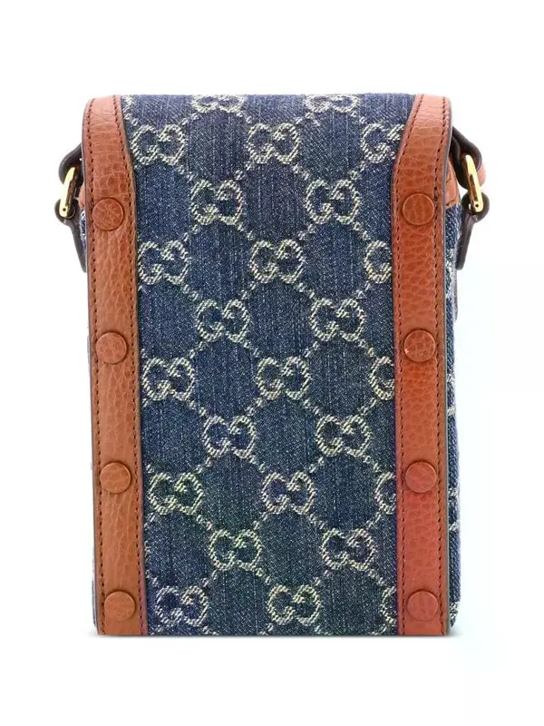 Gucci Horsebit 1955 Gg Denim Mini Crossbody Bag - Blue