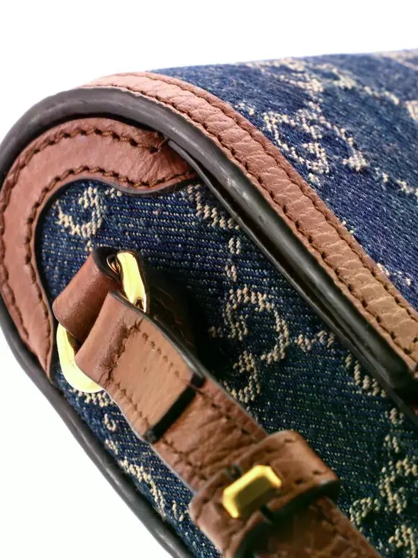Gucci Horsebit 1955 Gg Denim Mini Crossbody Bag - Blue