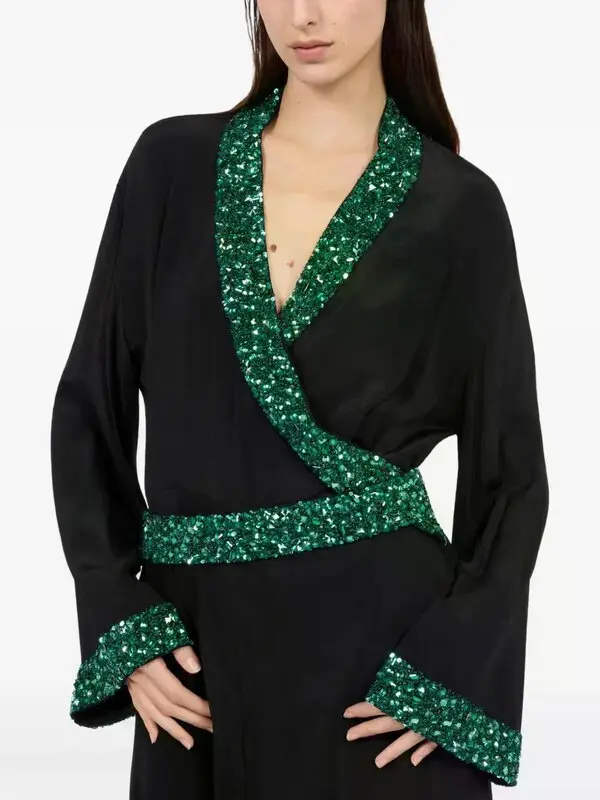 Roberto Cavalli Sequin-embellished Wrap Dress