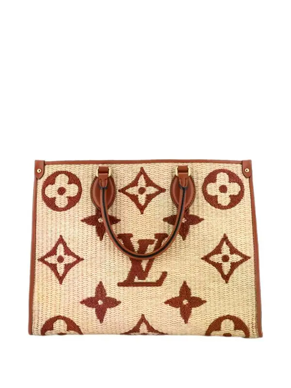 LOUIS VUITTON Onthego Tote Monogram Giant Raffia Mm Shoulder Bag