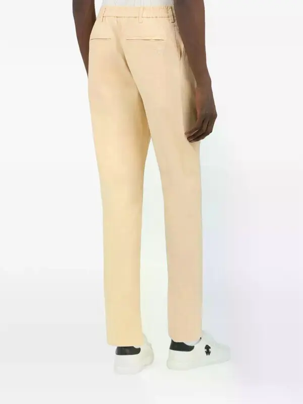 Roberto Cavalli Logo-patch Pleated Cotton Trousers