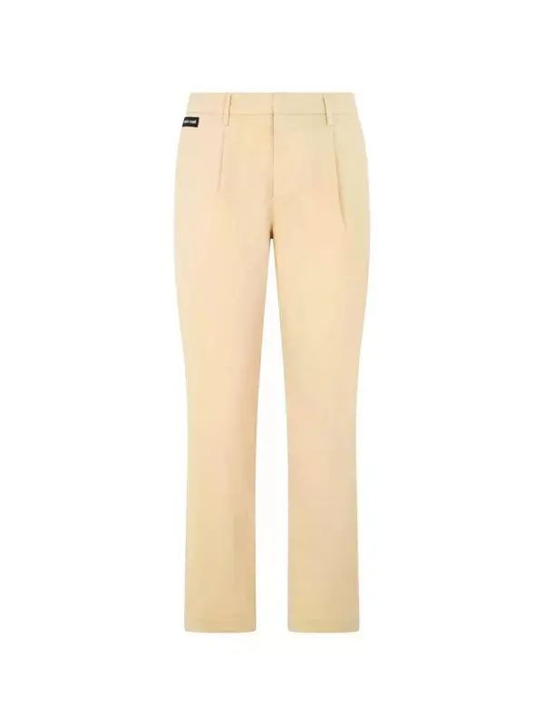 Roberto Cavalli Logo-patch Pleated Trousers - Neutrals