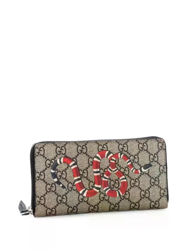 Gucci Zip Around Wallet Printed Gg Coated Canvas Small Wallets