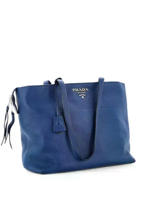 Prada Zip Shopping Leather Medium Tote Bag