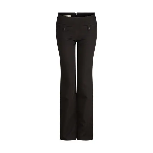 LOVE AND NOSTALGIA The Motor Running Loop And Button Front Pant