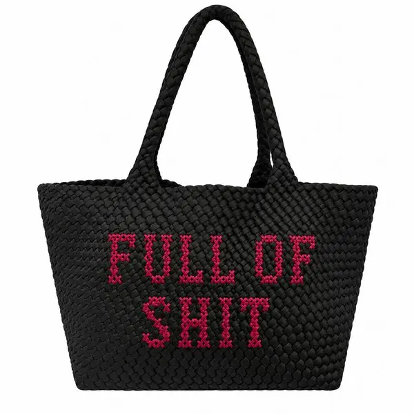 LILLY LOVES Large Full Of Shit Burgundy Handbag