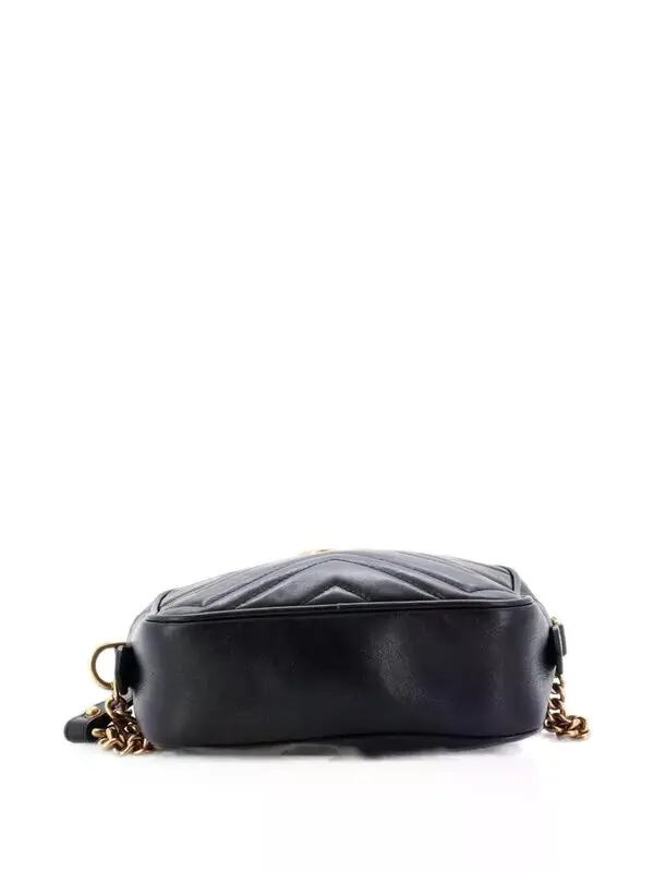 Gucci Gg Marmont Shoulder Bag Matelasse Leather Mini Crossbody Bag - Black