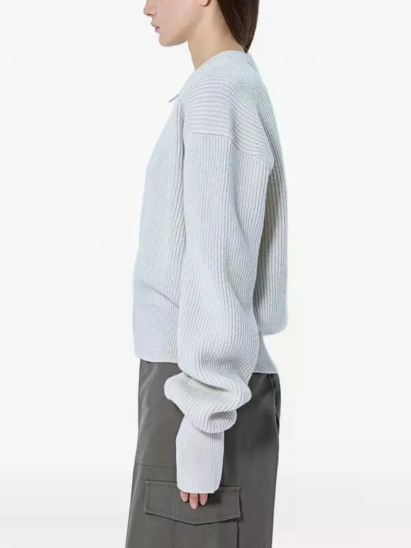 RIER Ribbed-knit Zip-up Cardigan