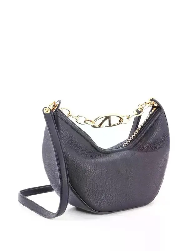Valentino Garavani Vlogo Moon Leather Small Hobo Bag - Black