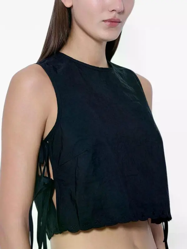 Cecilie Bahnsen Cbfeeba Scalloped-hem Side-tie Top