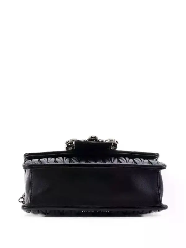 Miu Miu Crystal Buckle Top Handle Flap Bag Matelasse Leather Small Satchel