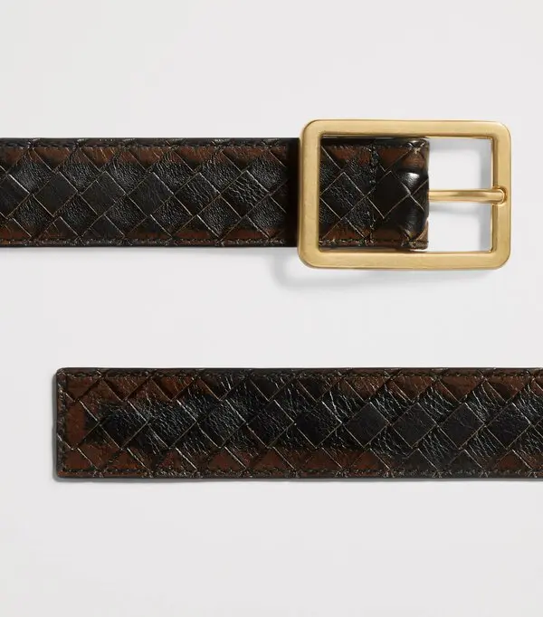 Bottega Veneta Intrecciato Leather Tile Belt