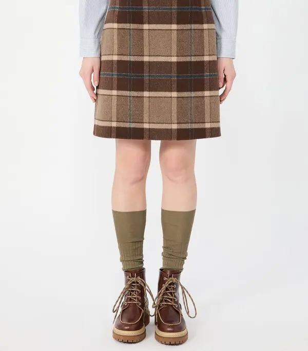 Max Mara Virgin Wool Check Mini Skirt