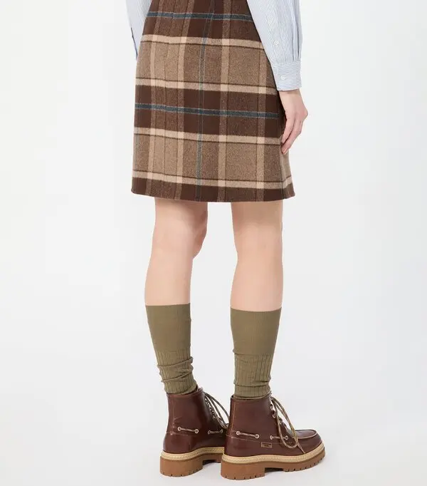 Max Mara Virgin Wool Check Mini Skirt