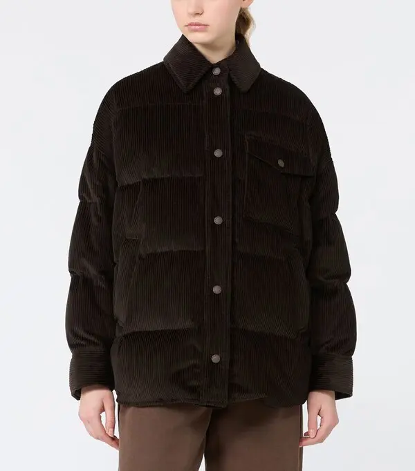 Max Mara Cotton Corduroy Quilted Down Jacket