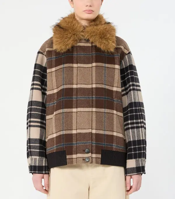 Max Mara Virgin Wool Check Jacket