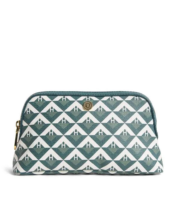 Harrods Coated Canvas Geometric Wash Bag