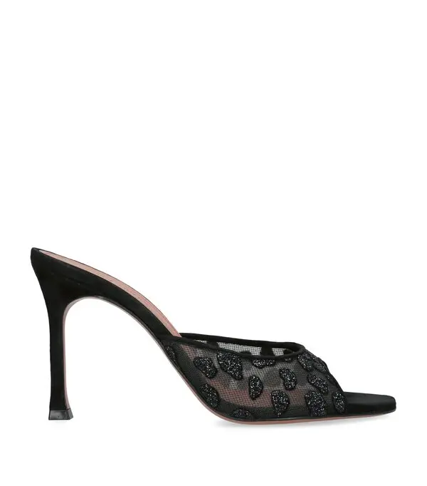 Amina Muaddi Lace Alexa Heeled Mules 95
