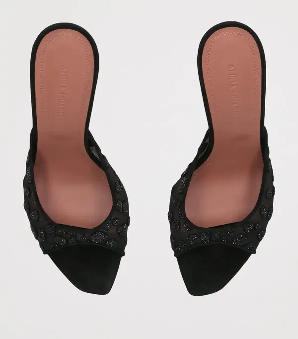 Amina Muaddi Lace Alexa Heeled Mules 95