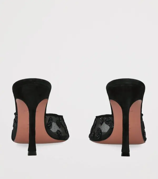Amina Muaddi Lace Alexa Heeled Mules 95
