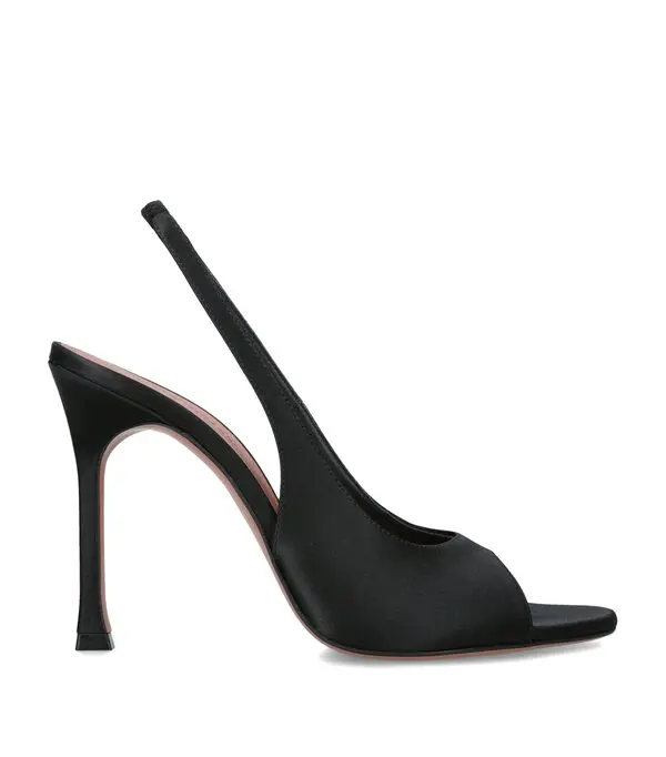 Amina Muaddi Satin Alexa Slingback Mules 105