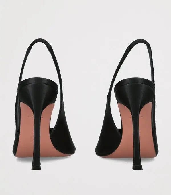 Amina Muaddi Satin Alexa Slingback Mules 105