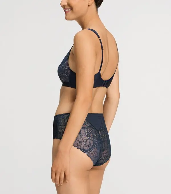 Hanro Stretch-lace Lightly Padded Bra - Navy