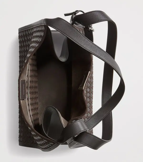 Bottega Veneta Leather Corriere Tote Bag - Brown