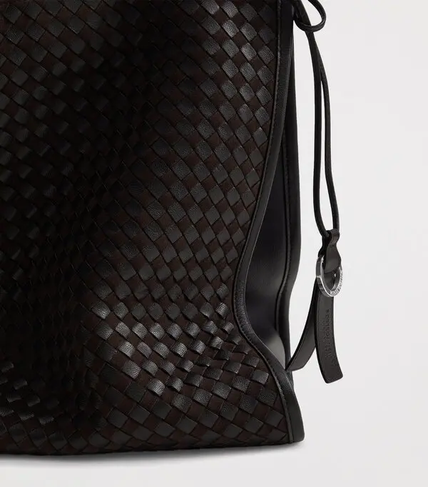Bottega Veneta Leather Corriere Tote Bag - Brown