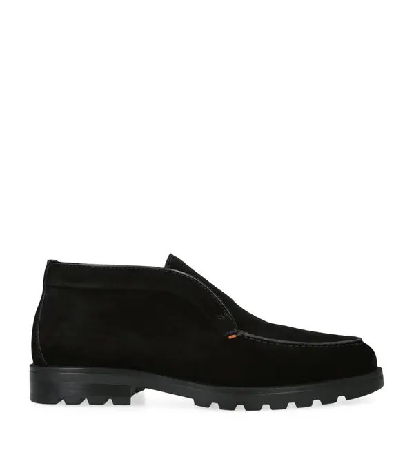 Santoni Suede Detroit Roccia High-top Loafers